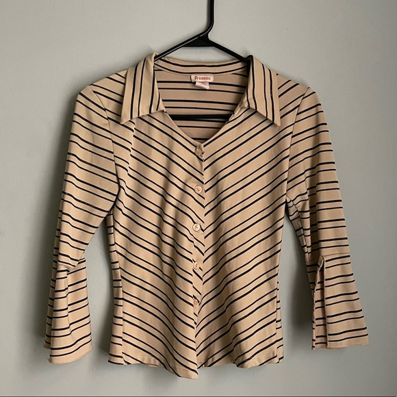 Vintage | Tops | Vintage Frenzee Stripped Shirt Size Medium Y2k | Poshmark